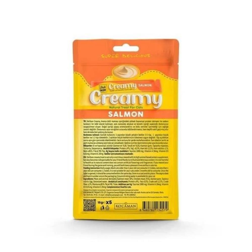 Delibon Creamy Somonlu Sıvı Kedi Ödül Maması 15 Gr 5 li